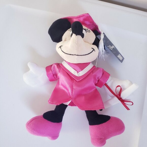 Disney | Toys | Disney Minnie Mouse Pink Graduation Plush Cap Gown ...